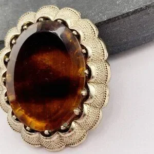 Vintage | Jewelry | Vintage Tortoise Shell Style Brown Plastic ...